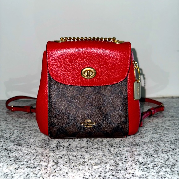 Coach | Bags | Coach Convertible Mini Backpack In Signature Canvas ...